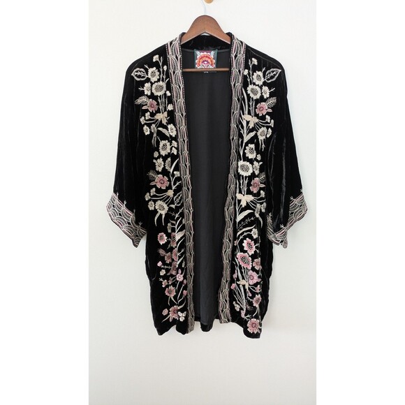 Johnny Was | Sweaters | Johnny Was Velvet Embroidered Rosa Kimono ...